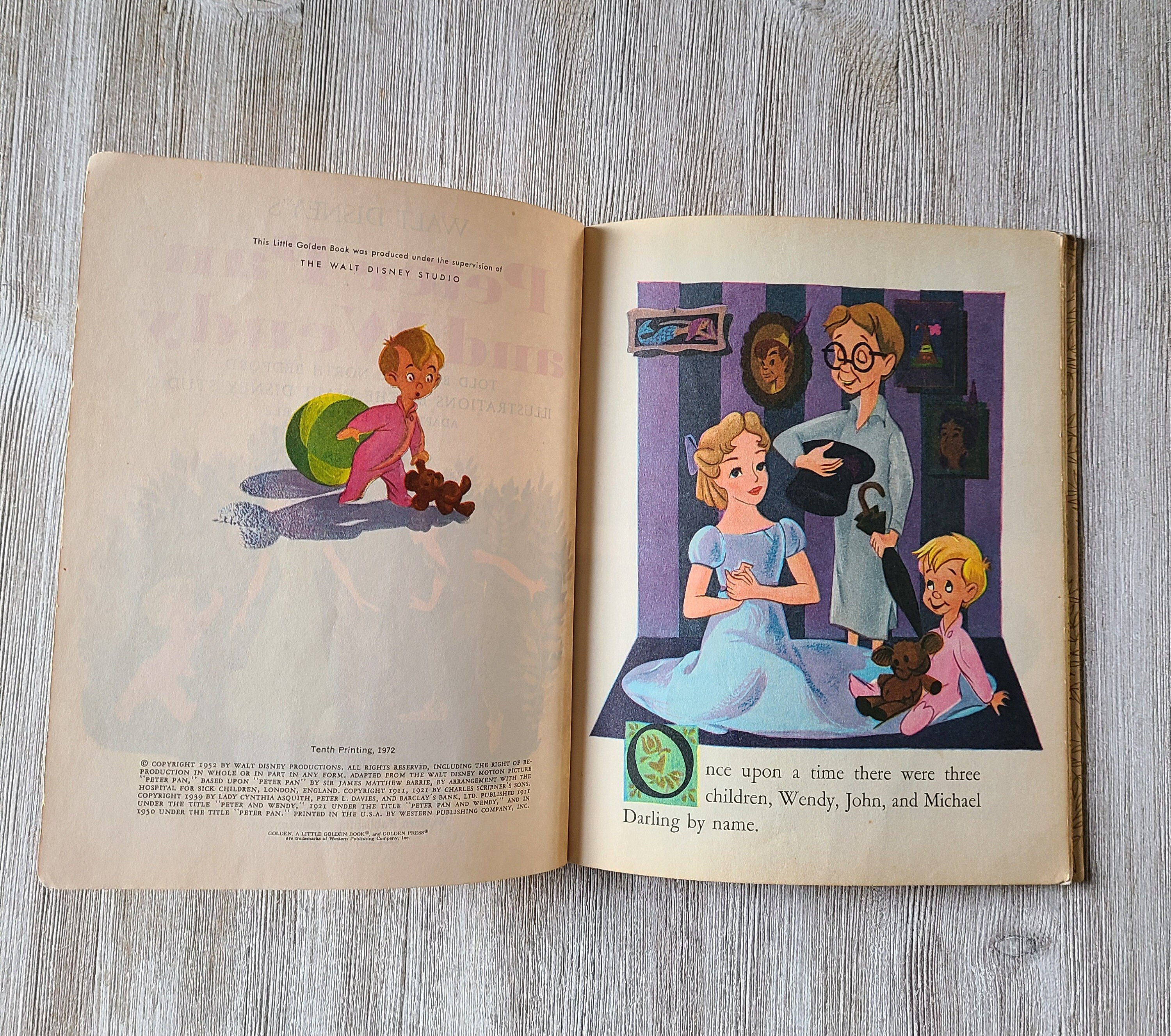 Vintage Golden Book Peter Pan and Wendy 1970's Little Golden Book Peter ...