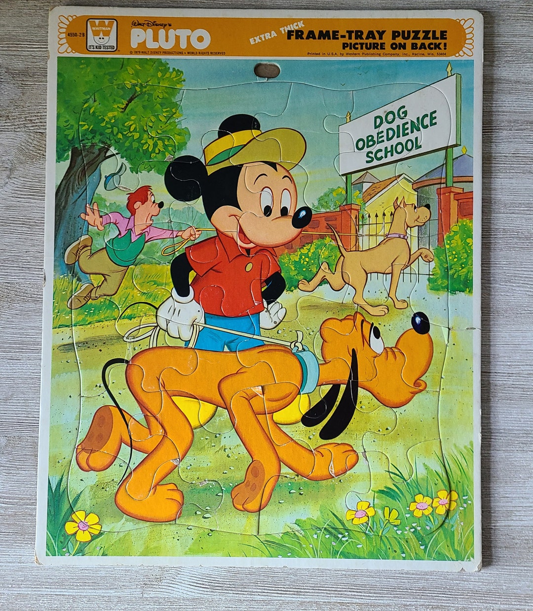 Vintage Mickey and Pluto Puzzle 1970s Frame-tray Puzzle Children's ...