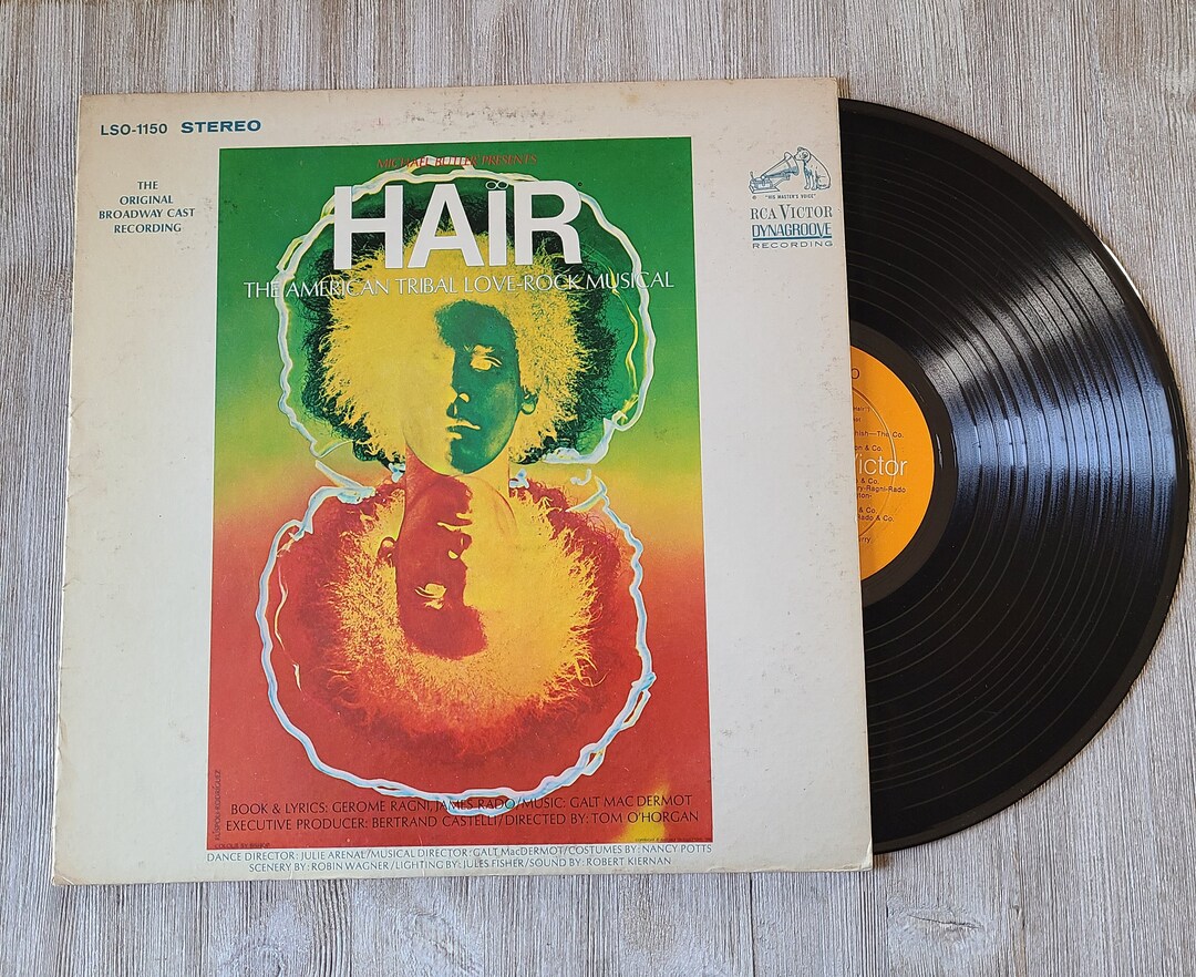 1960's Vinyl Record Album HAIR Record Album 1960's Original Broadway ...
