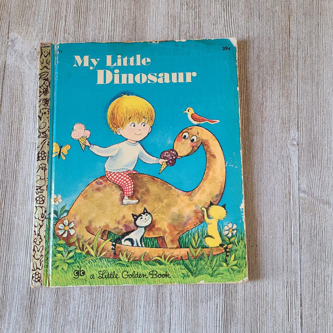 Vintage Golden Book My Little Dinosaur 1970s Little Golden Book ...