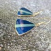 Vintage Triangle Dangle Earrings 1980's Blue Triangle Earrings Retro ...
