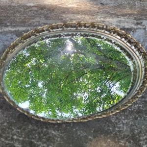 Vintage Vanity Mirror 1980s Vanity Tray Mirror Dresser Mirror Gold ...