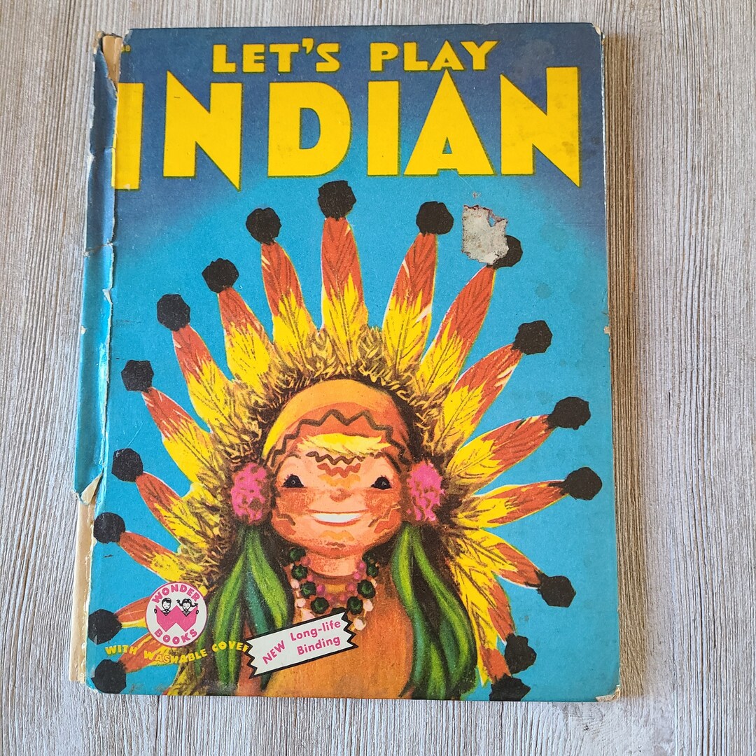 Vintage Let's Play Indian Book 1950s Wonder Works Book 50s Cowboy ...