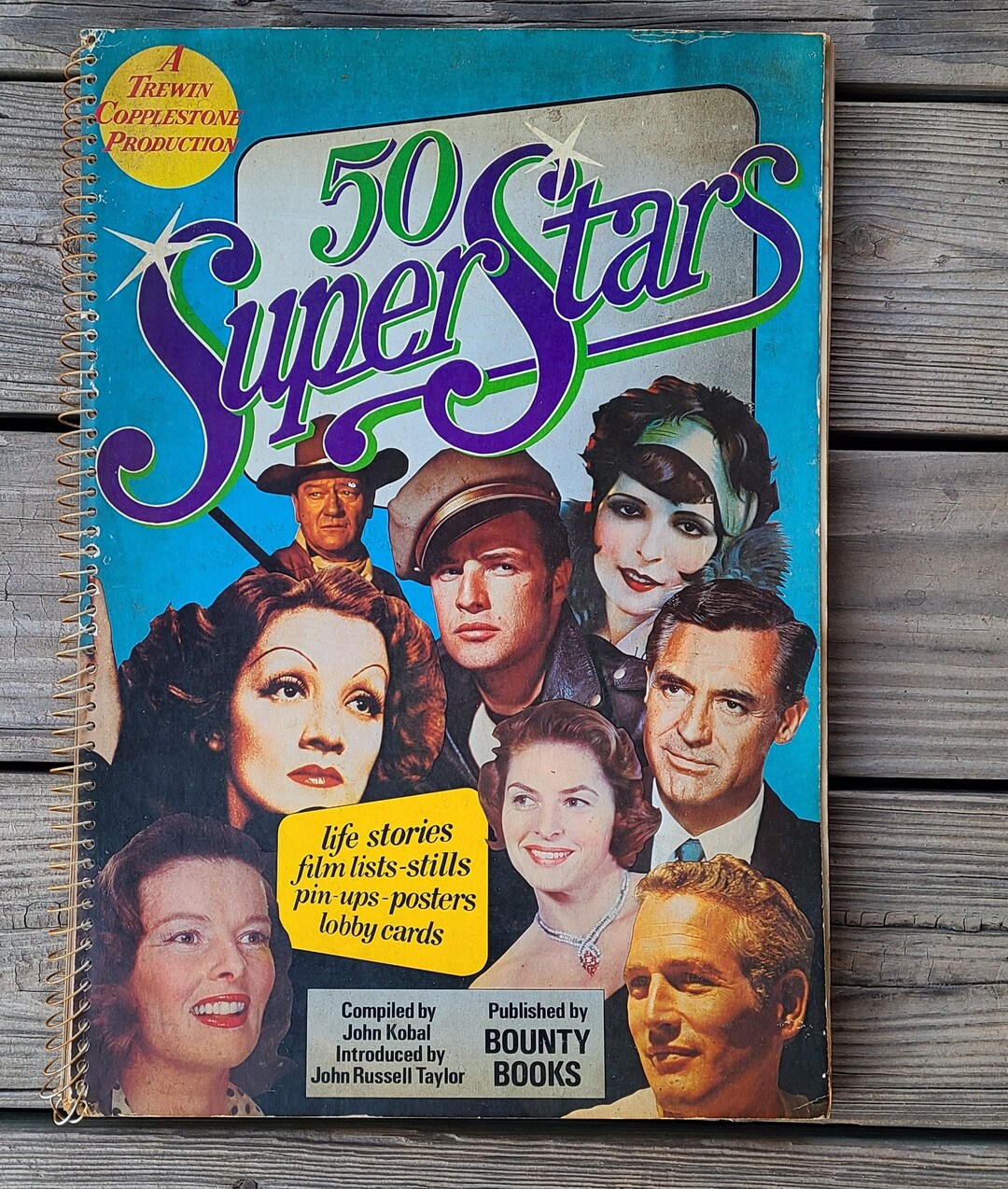 Vintage Book of 50 Hollywood Super Stars 1970's Spiral Bound Movie Star ...