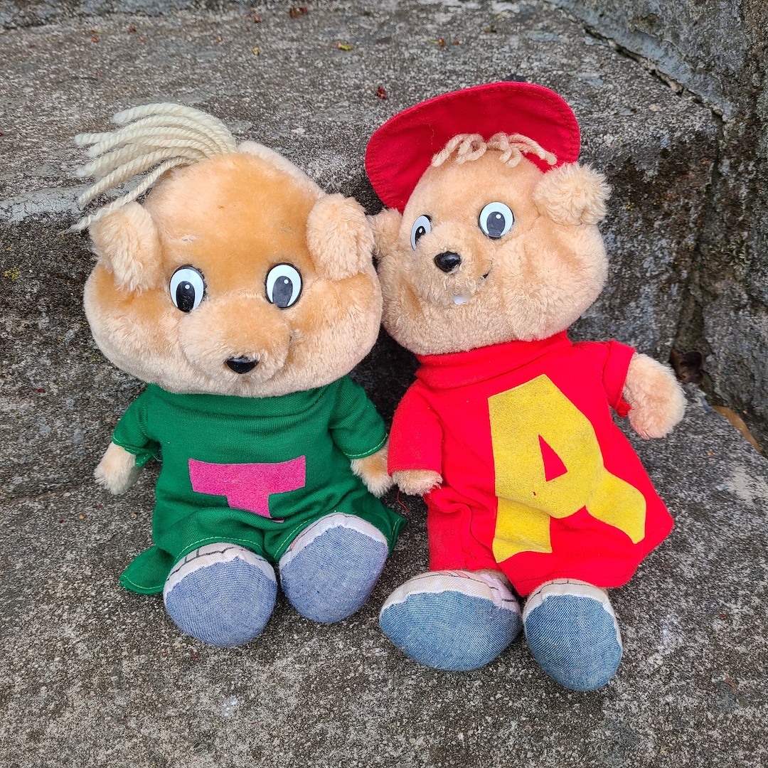 Vintage Alvin and the Chipmunks Plush Toys Theodore and Alvin Stuffed ...