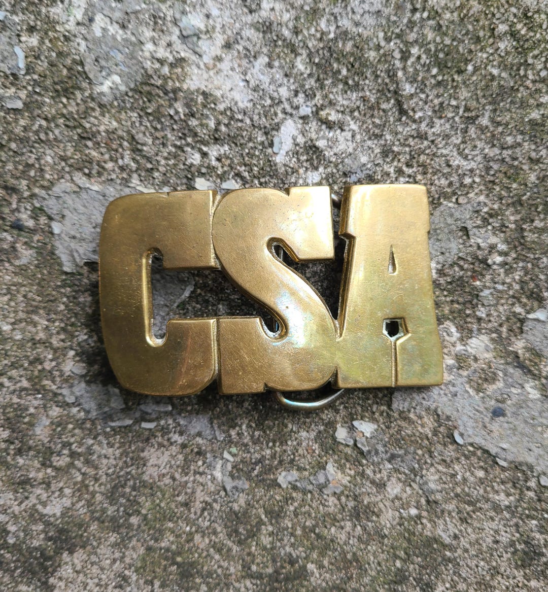 Vintage Military Brass Belt Buckle 1970's Civil War Replica Brass Belt ...