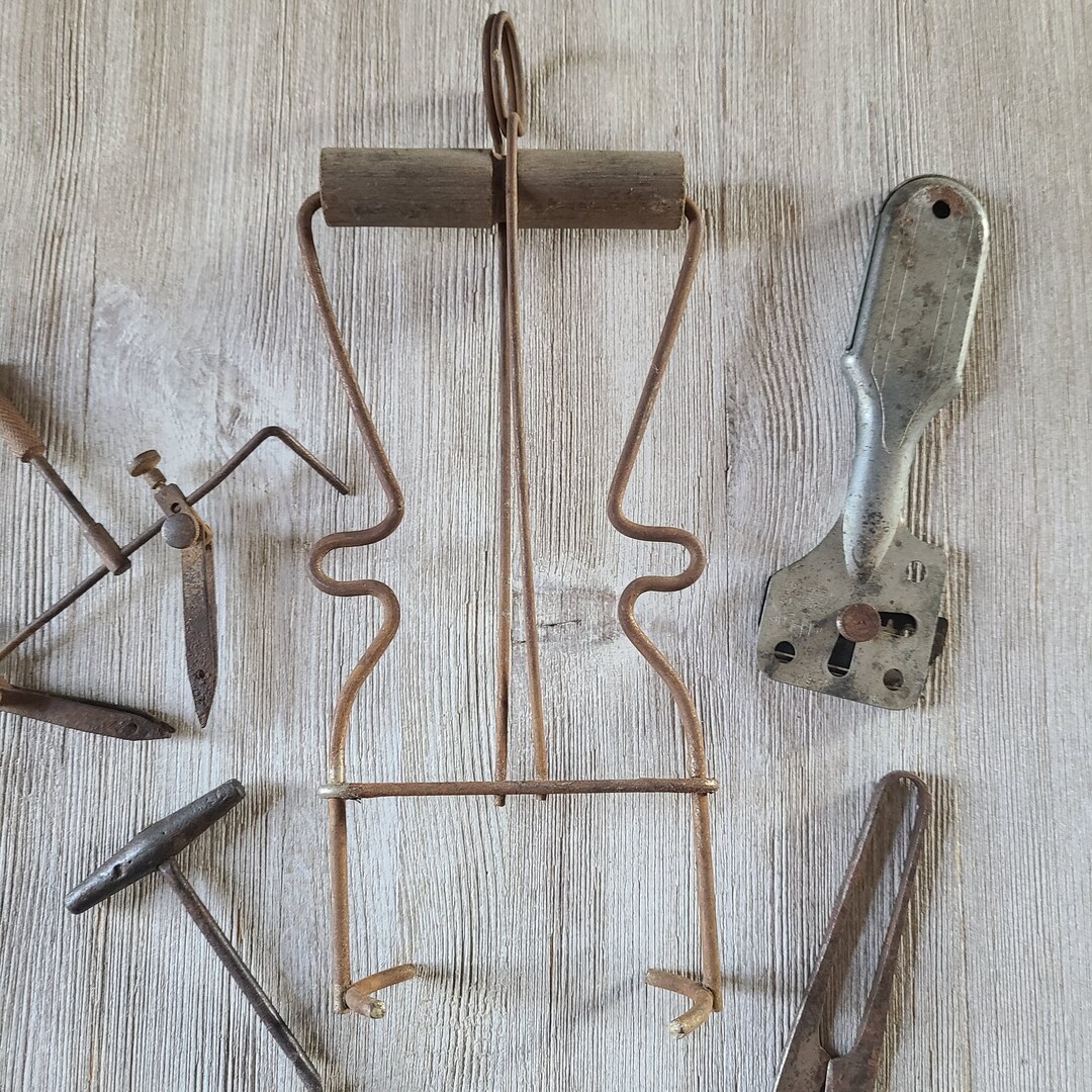 Vintage Rustic Tools Canning Jar Lifter Vintage Razor Blade Scraper ...