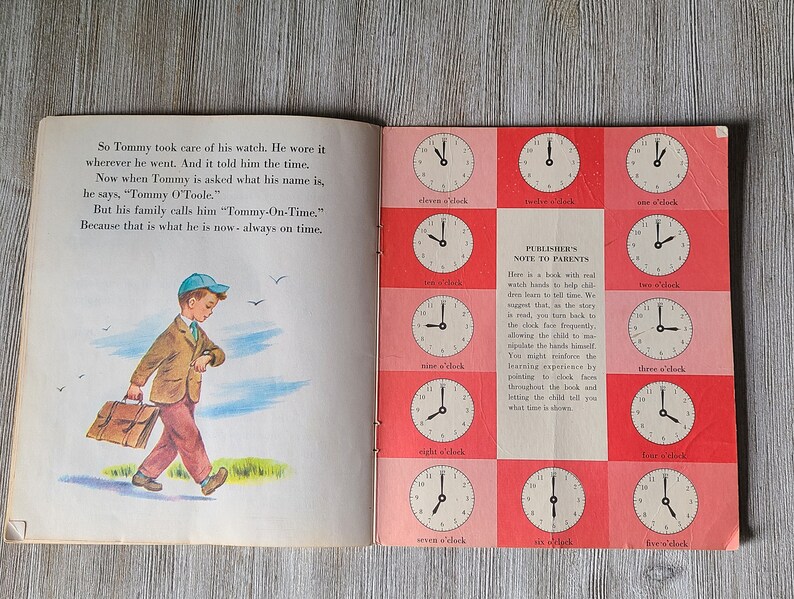 Vintage How to Tell Time Book 1970's Golden Book Time Book Kids Vtg ...