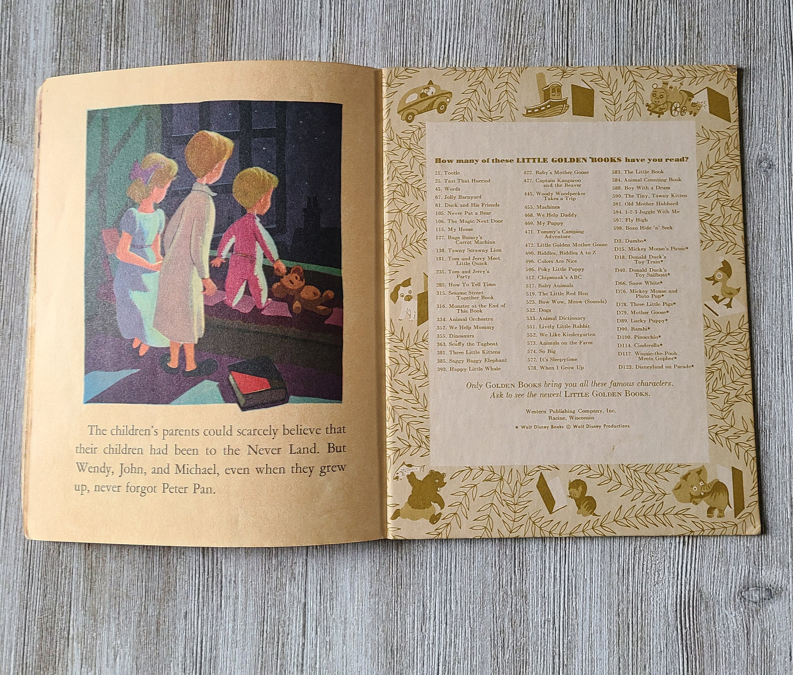 Vintage Golden Book Peter Pan and Wendy 1970's Little Golden Book Peter ...