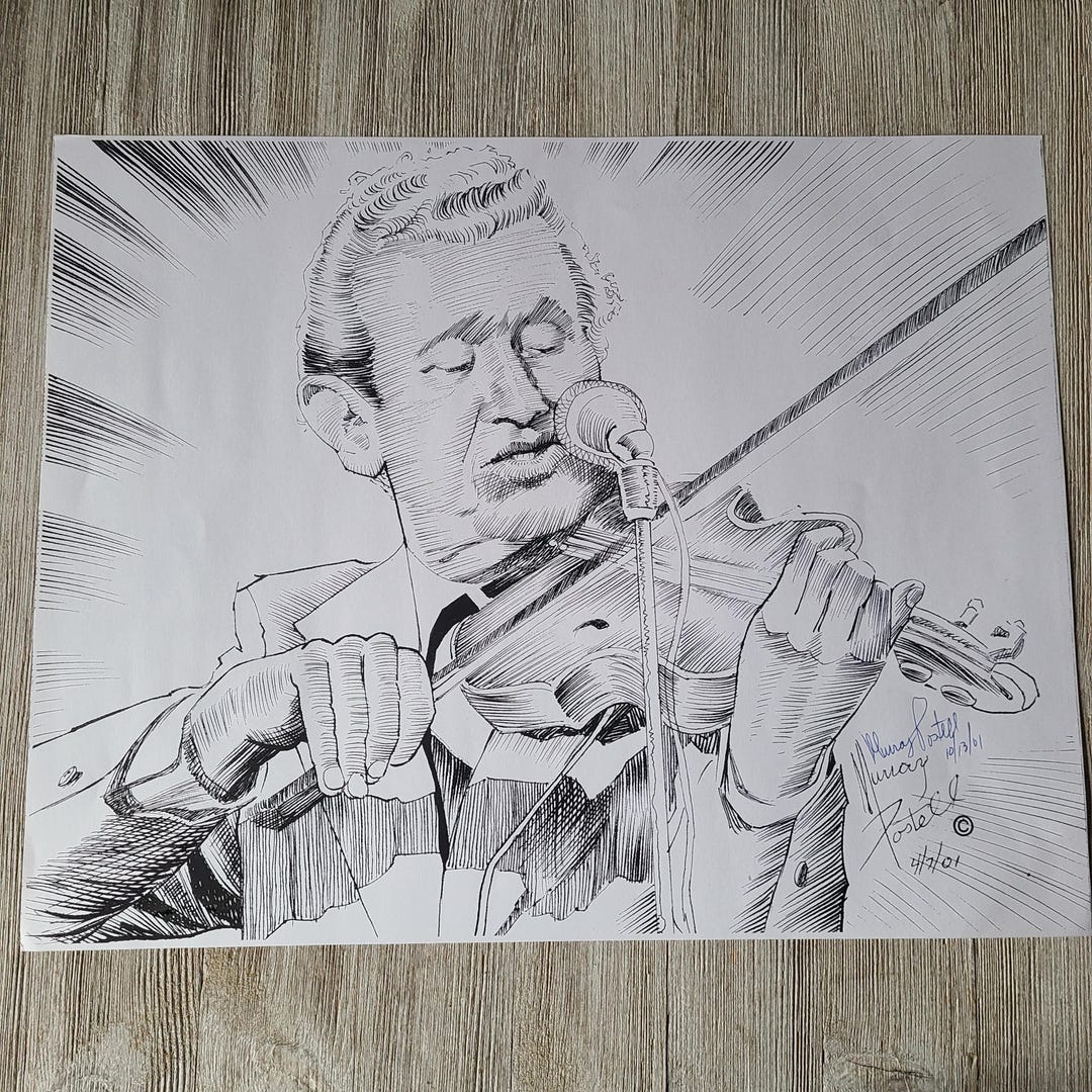 Vintage Roy Acuff Pen and Ink Drawing Print 2001 Murray Postell Print ...