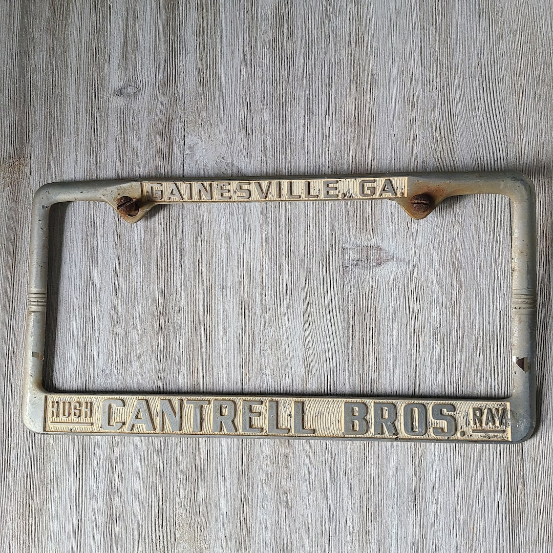 Vintage License Plate Frame 1950's Gainesville, Georgia Metal Tag Frame ...
