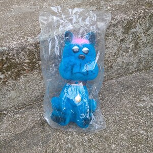 Vintage Flocked Blue Dog Bank 1950's Carnival Prize Coin Bank Fuzzy Dog ...