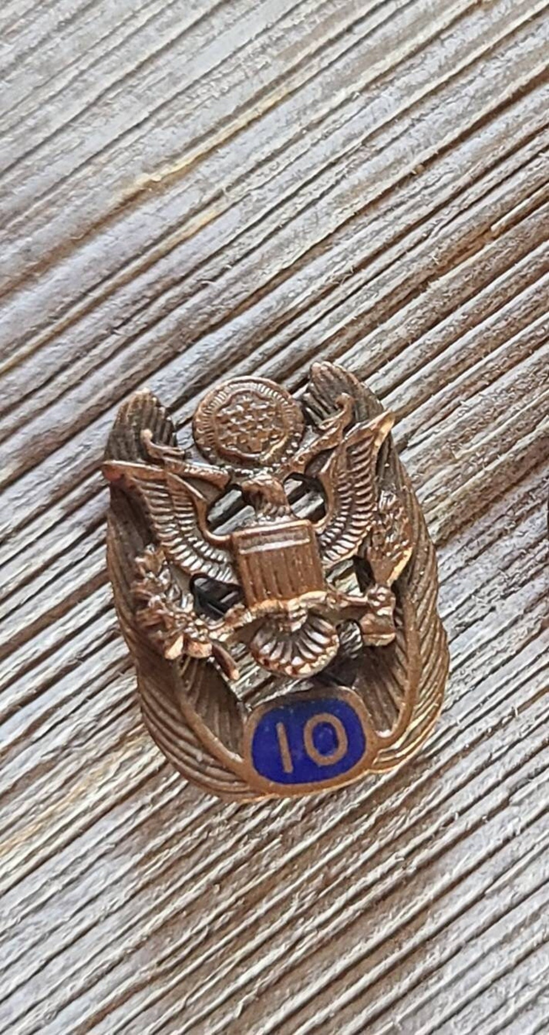 Vintage Army Lapel Pin Army Civil Service Pin 10 Year Army Service ...