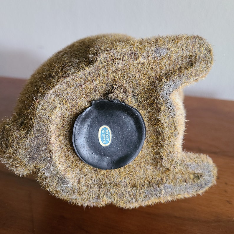 Vintage Flocked Bunny Rabbit Bank 1950's Bunny Rabbit Coin Bank Fuzzy ...