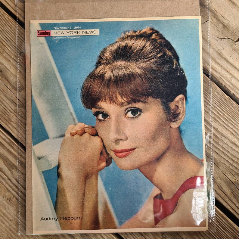 Vintage Movie Star Picture 1960's Newspaper Photo Audrey - Etsy