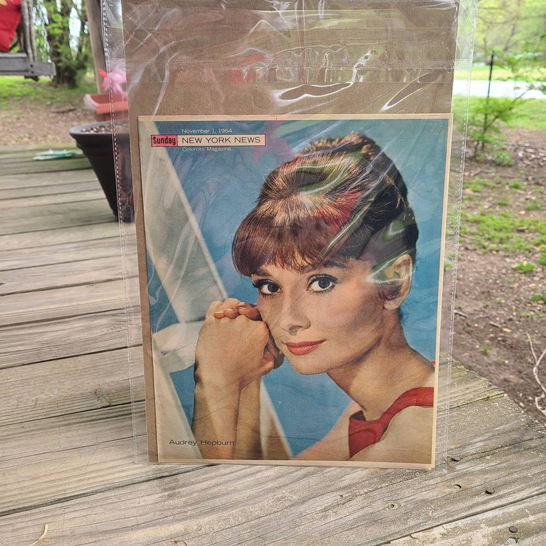 Vintage Movie Star Picture 1960's Newspaper Photo Audrey - Etsy
