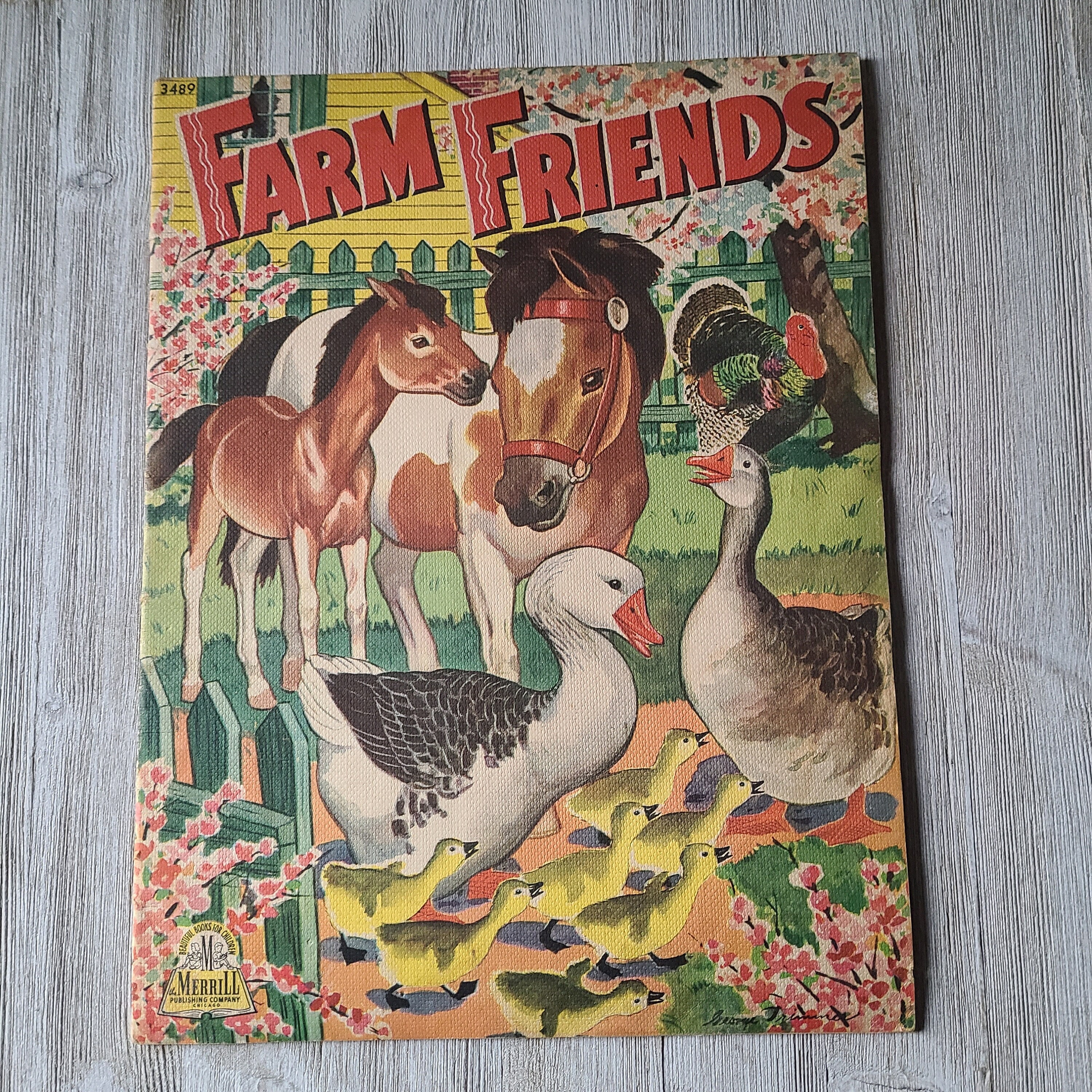 Vintage Farm Friends Children's Book 1940s Children's Books 40s ...