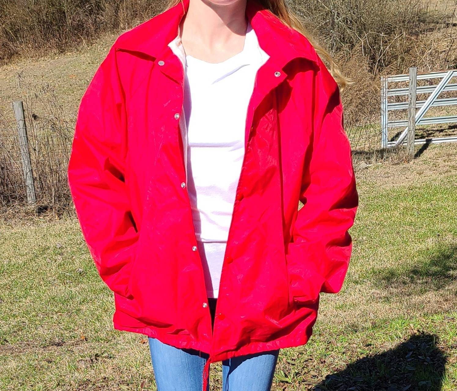 1980's Red Windbreaker Vintage Cheerleader Jacket Retro Cheerleader ...