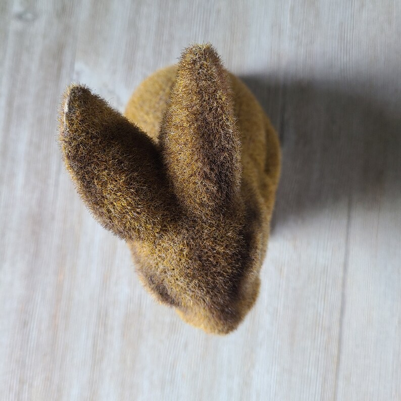 Vintage Flocked Bunny Rabbit Bank 1950's Bunny Rabbit Coin Bank Fuzzy ...