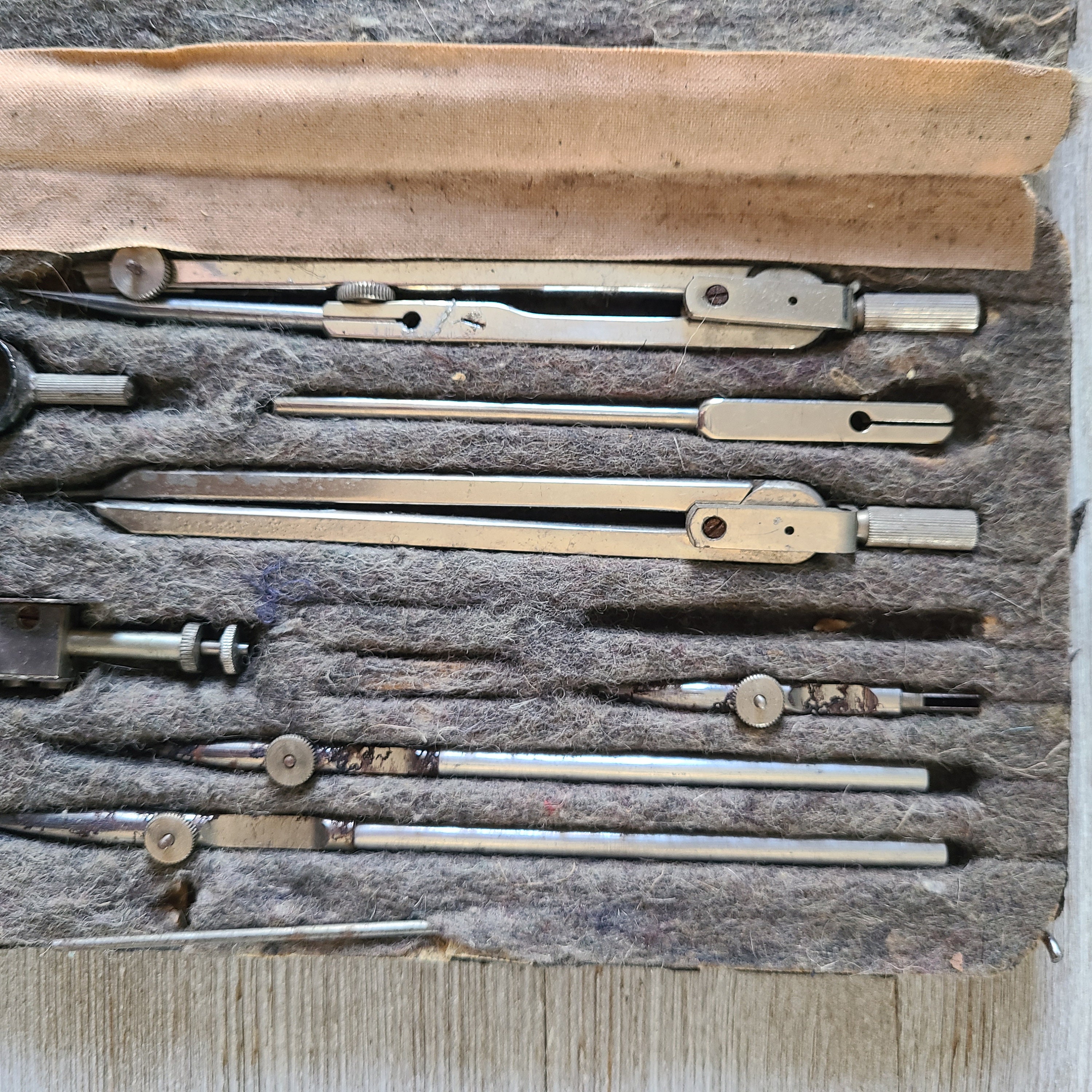 Vintage Drafting Set 1940s Drafting Tools Antique Architects Tools Old Drafting Set Drawing ...