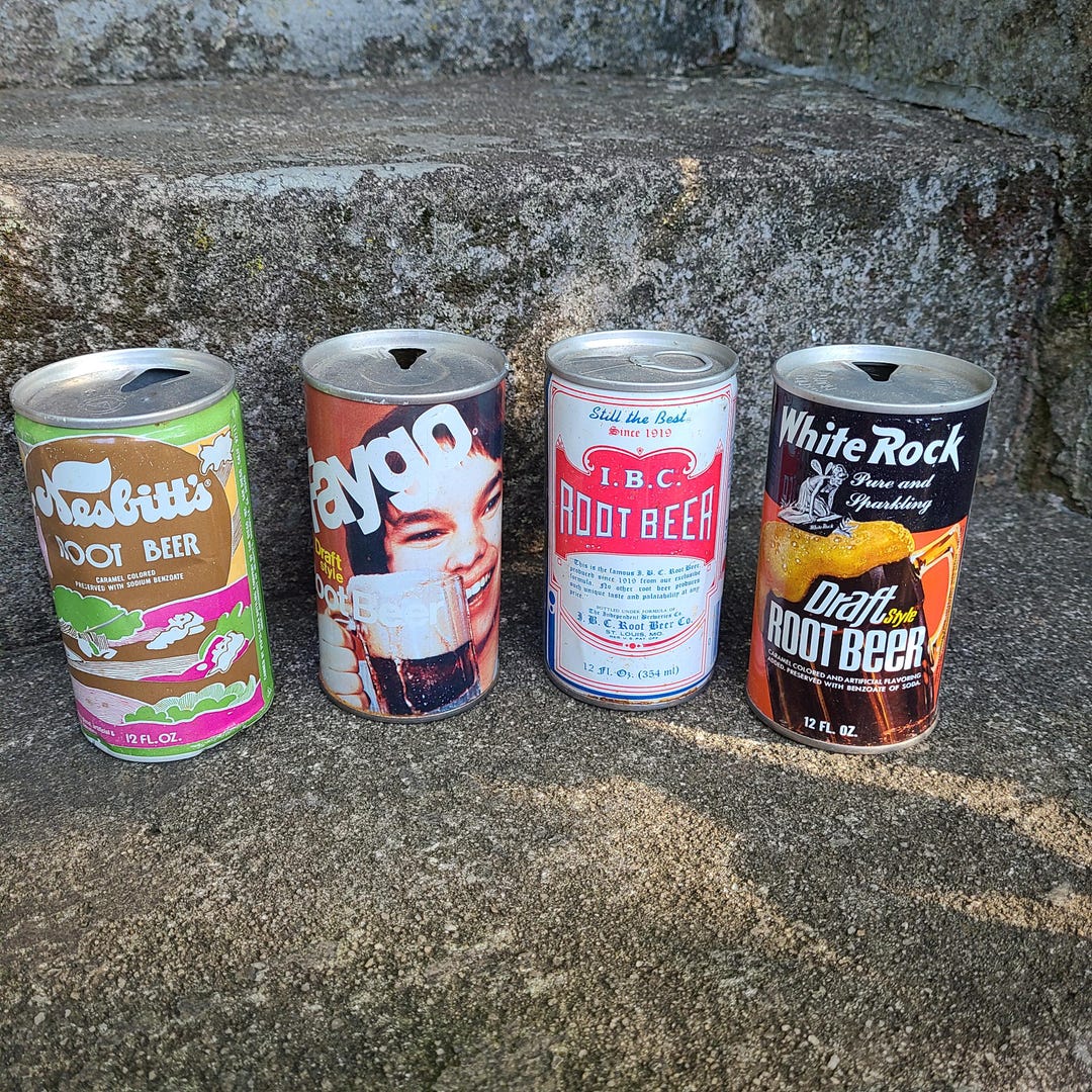 Vintage Root Beer Cans 1970's Collectible Soda Cans Pop Top Soda Cans ...