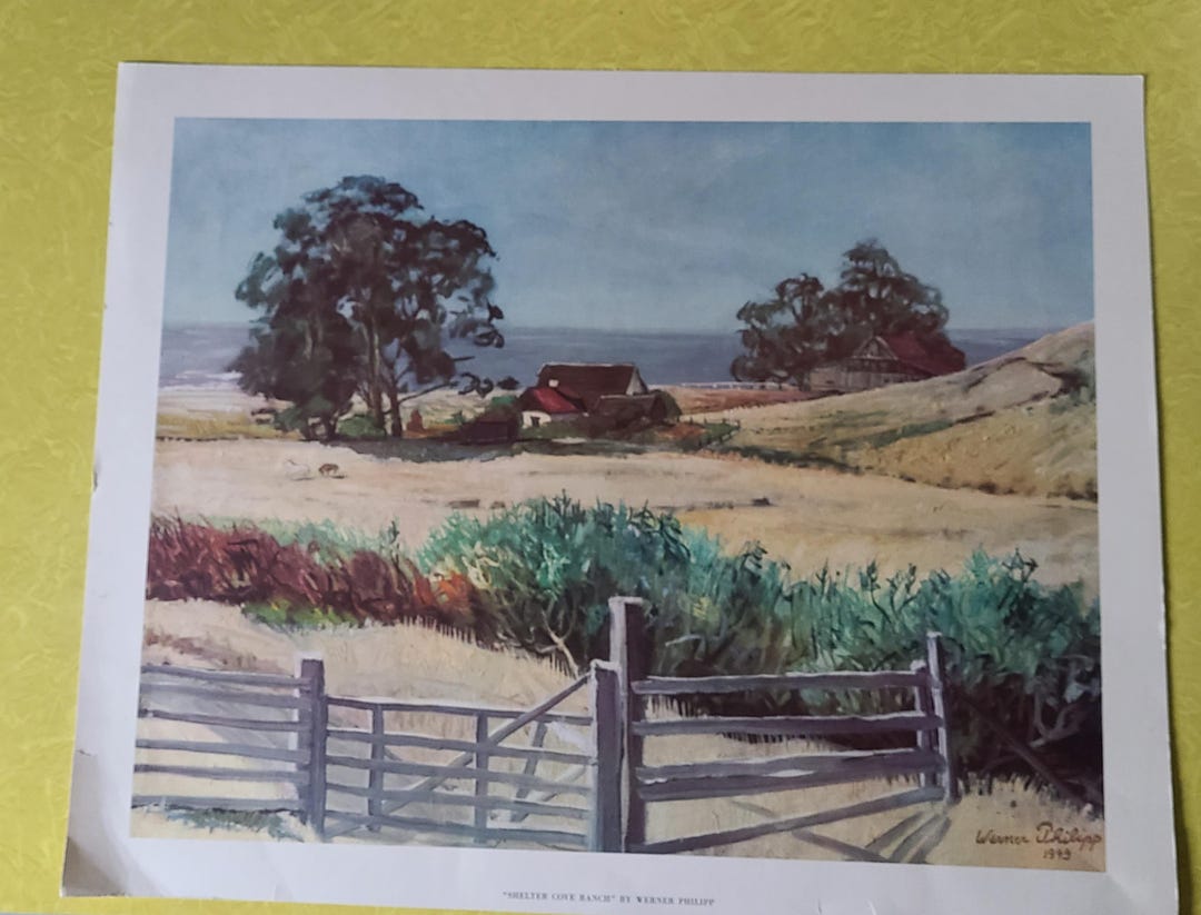 Vintage Print Shelter Cove Ranch Print for Wall by Werner Philipp Print ...