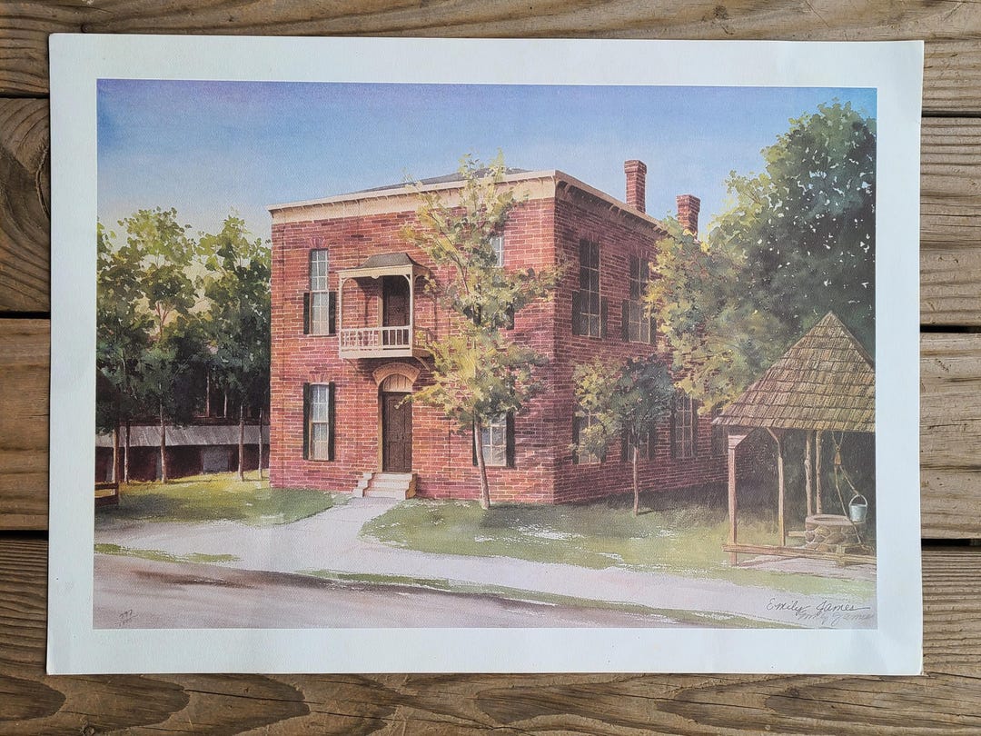 Vintage the Old Milton Courthouse, by Emily James Lithograph Print of ...