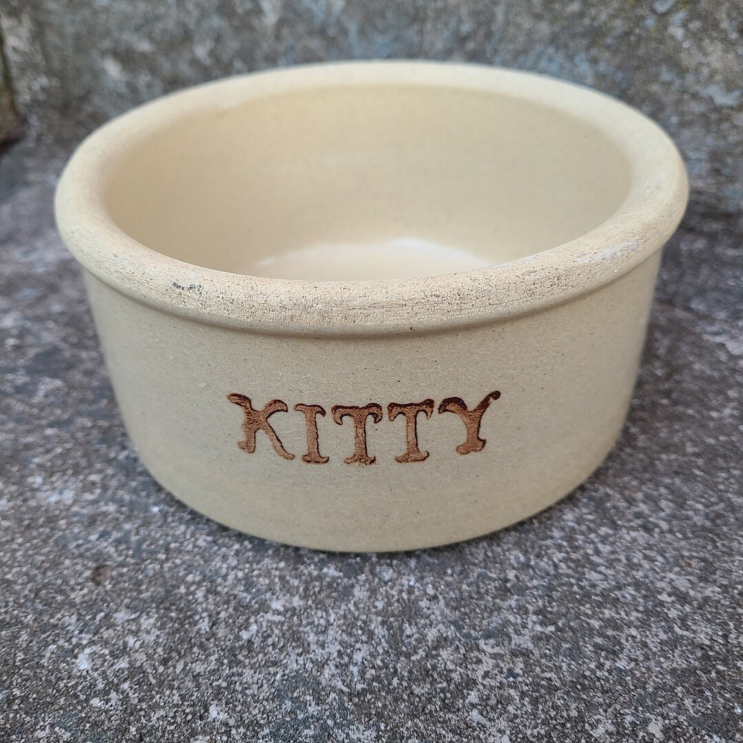 Vintage Kitty Bowl Robinson Ransbottom Stoneware KITTY Crock 1950s ...