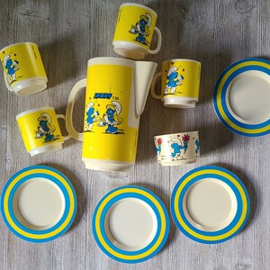 Vintage Smurf Kitchen Set 1970s Smurf Tea Set With Tray 80s Smurf Tea ...