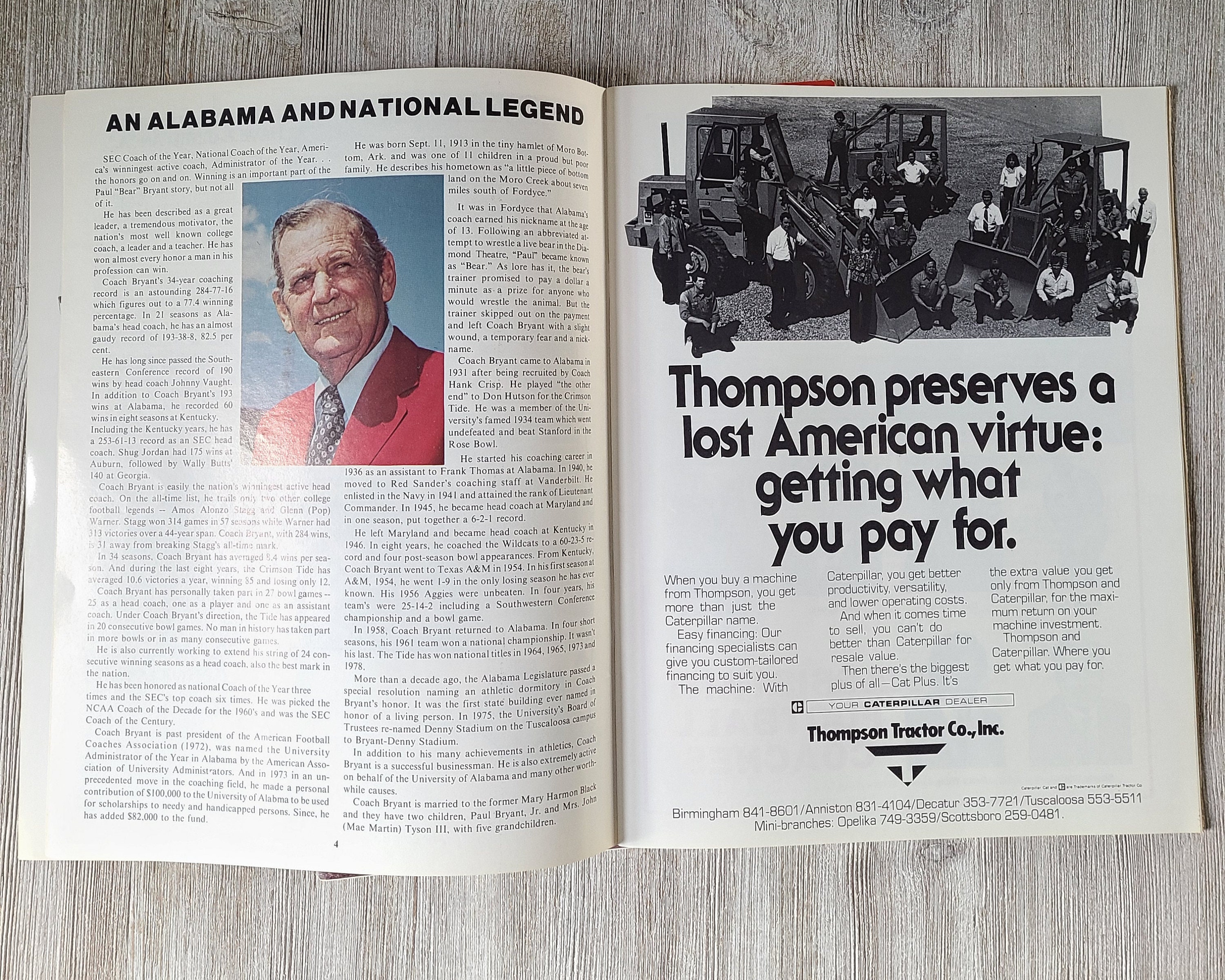 Vintage Bama Football Programs 1970s Alabama College Football Game ...