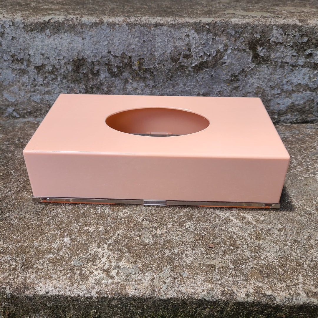 Vintage Tissue Holder 1980's Peach Tissue Box Vtg Plastic Tissue ...