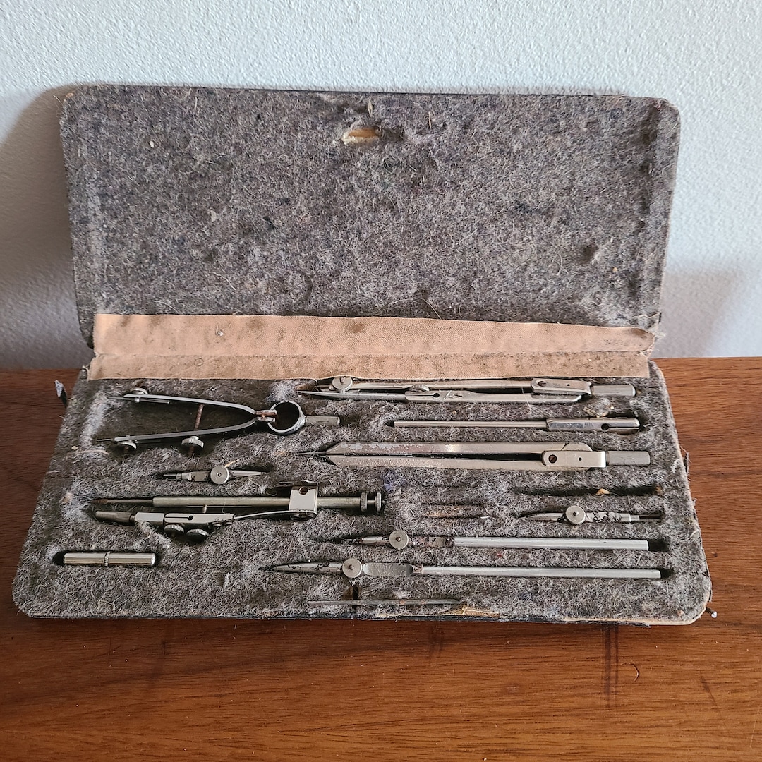 Vintage Drafting Set 1940s Drafting Tools Antique Architects Tools Old ...
