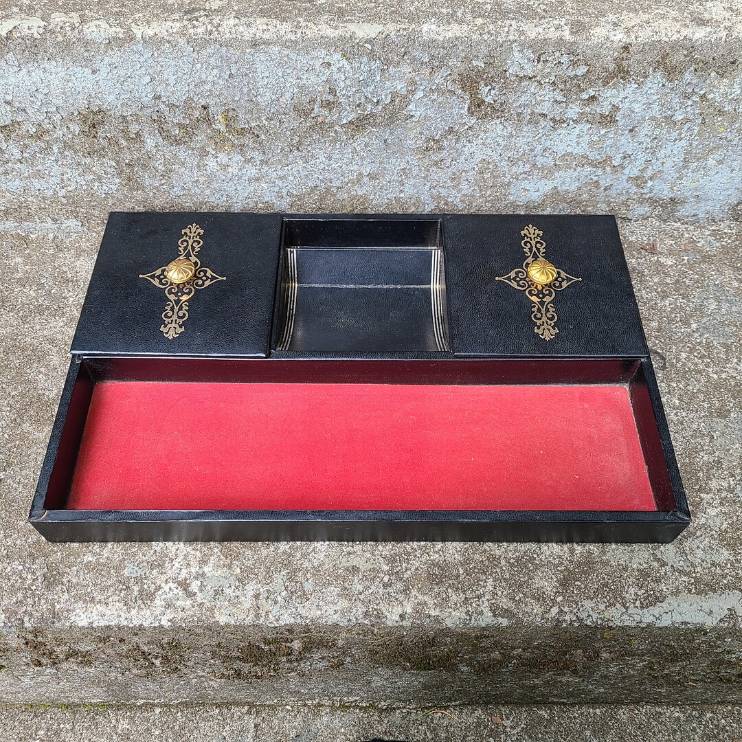 Vintage Valet Box 1960's Black Jewelry Box Vintage Men's Valet Box ...