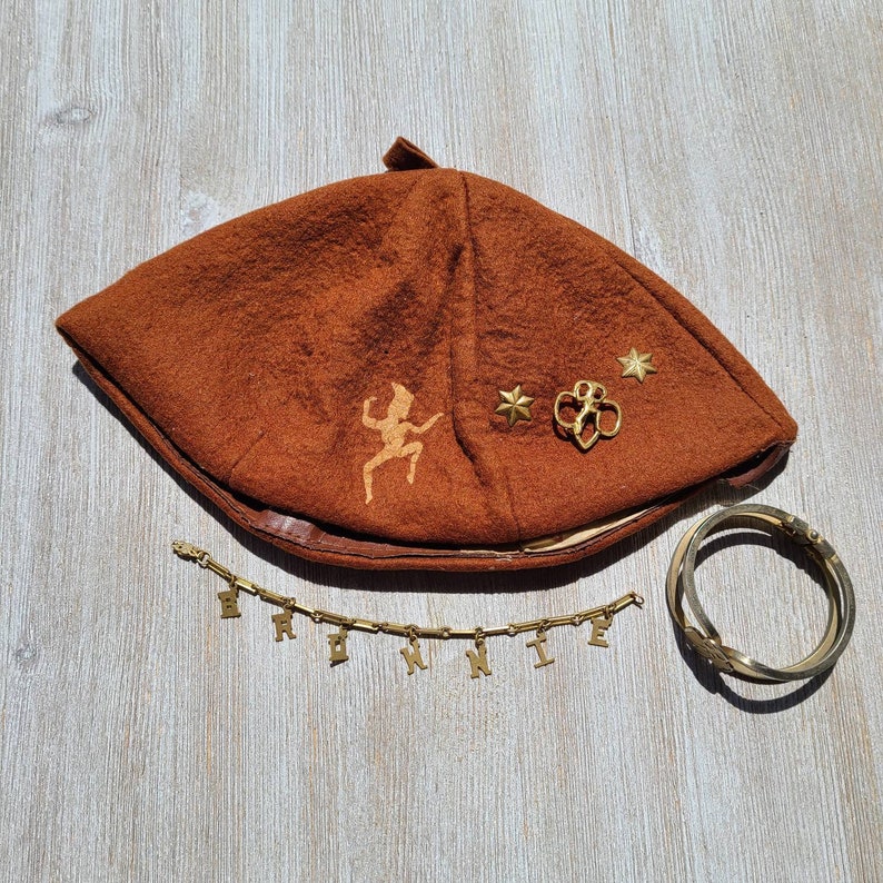 Vintage Brownie Hat With Pins and Bracelets 1960's Brownie Hinged ...