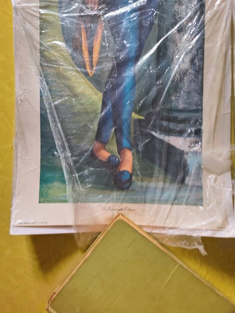 1960's Maio Lithograph Harlequin With Columns Jean Maio Stewart Print ...