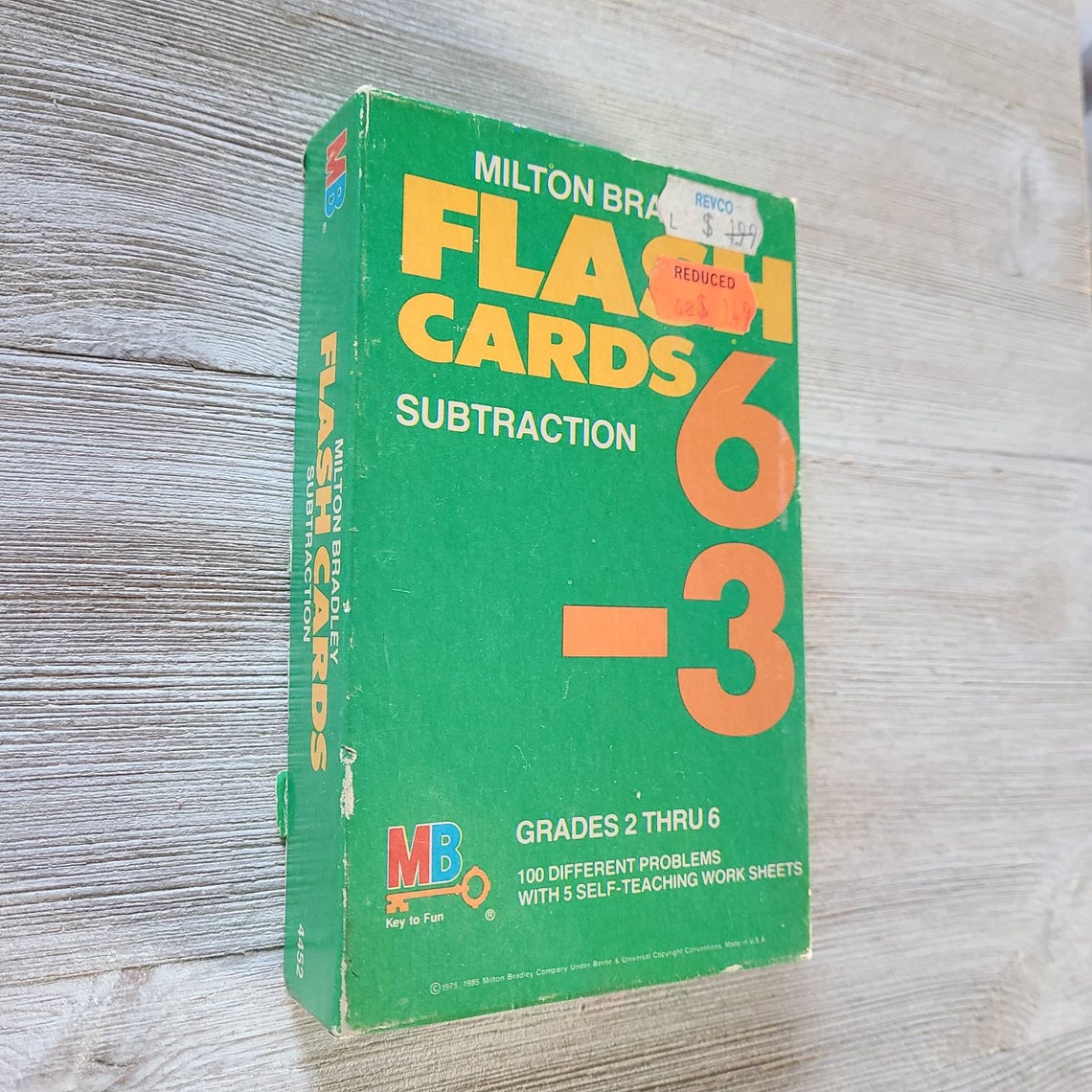 1970's Flash Cards Milton Bradley Subtraction Flash Cards Double-sided ...