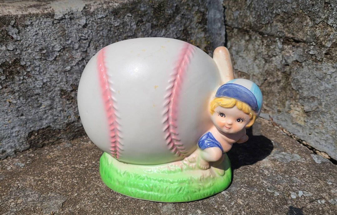 Vintage Napcoware Little Boy Planter 1950's Nursery Planter Baseball ...