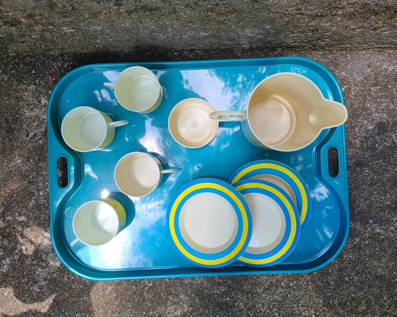 Vintage Smurf Kitchen Set 1970s Smurf Tea Set With Tray 80s Smurf Tea ...