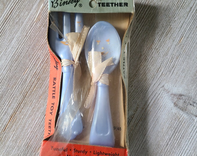 Vintage Baby Rattle 1940's Binky Baby Rattles Blue NOS Baby Rattles in ...
