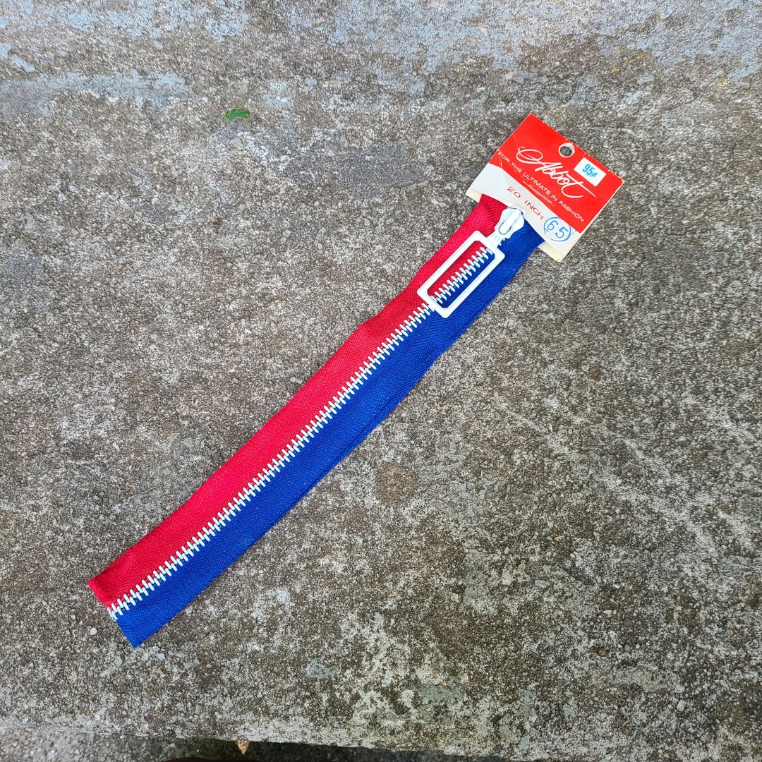Vintage Zipper 1960s Zipper Red, White,and Blue Zipper 70s Groovy ...