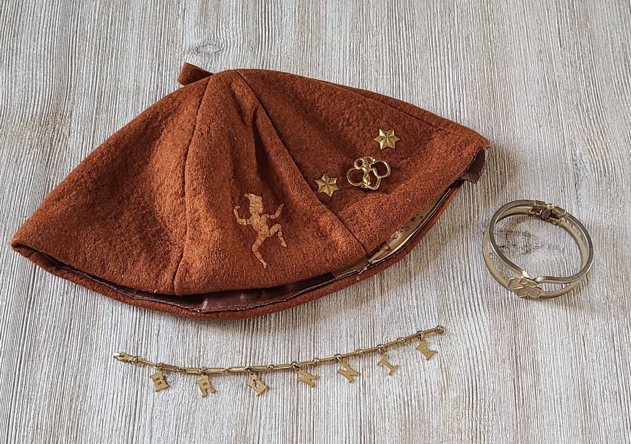 Vintage Brownie Hat With Pins and Bracelets 1960's Brownie Hinged ...