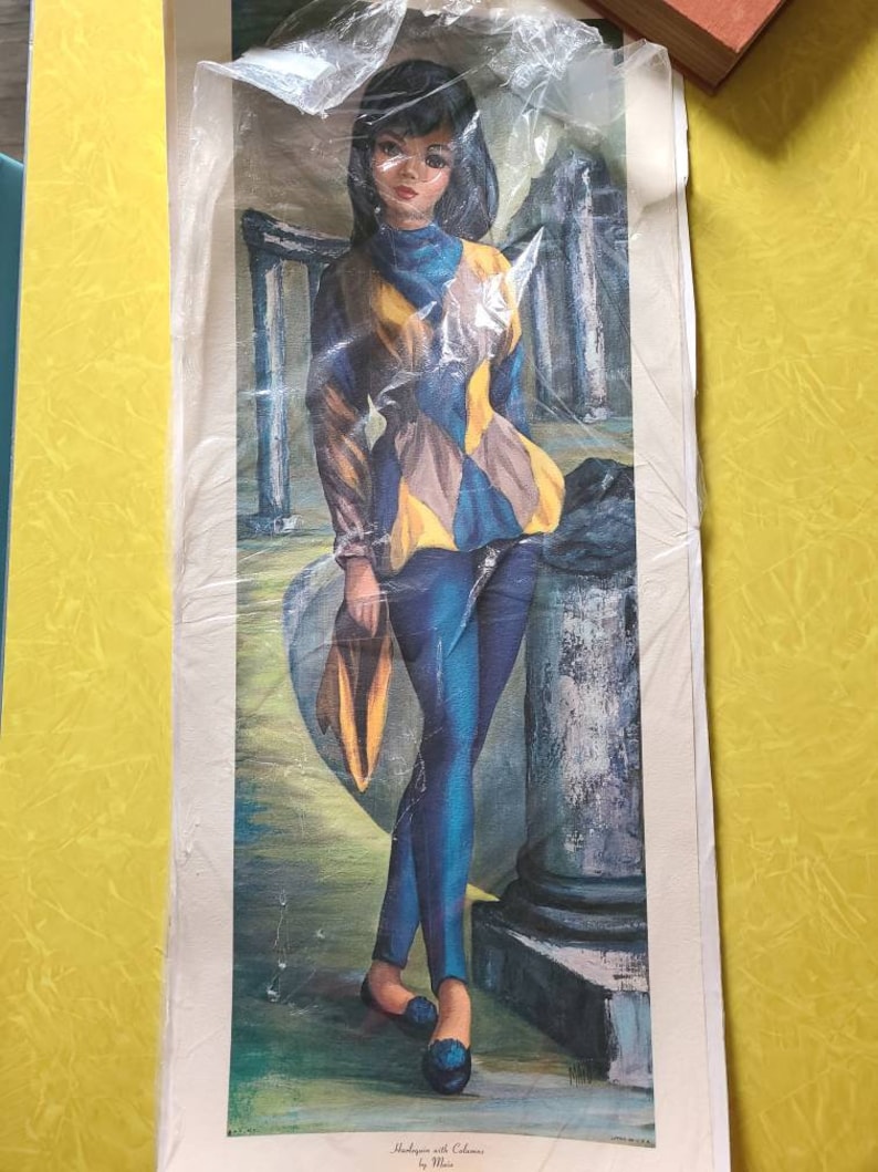 1960's Maio Lithograph Harlequin With Columns Jean Maio Stewart Print ...