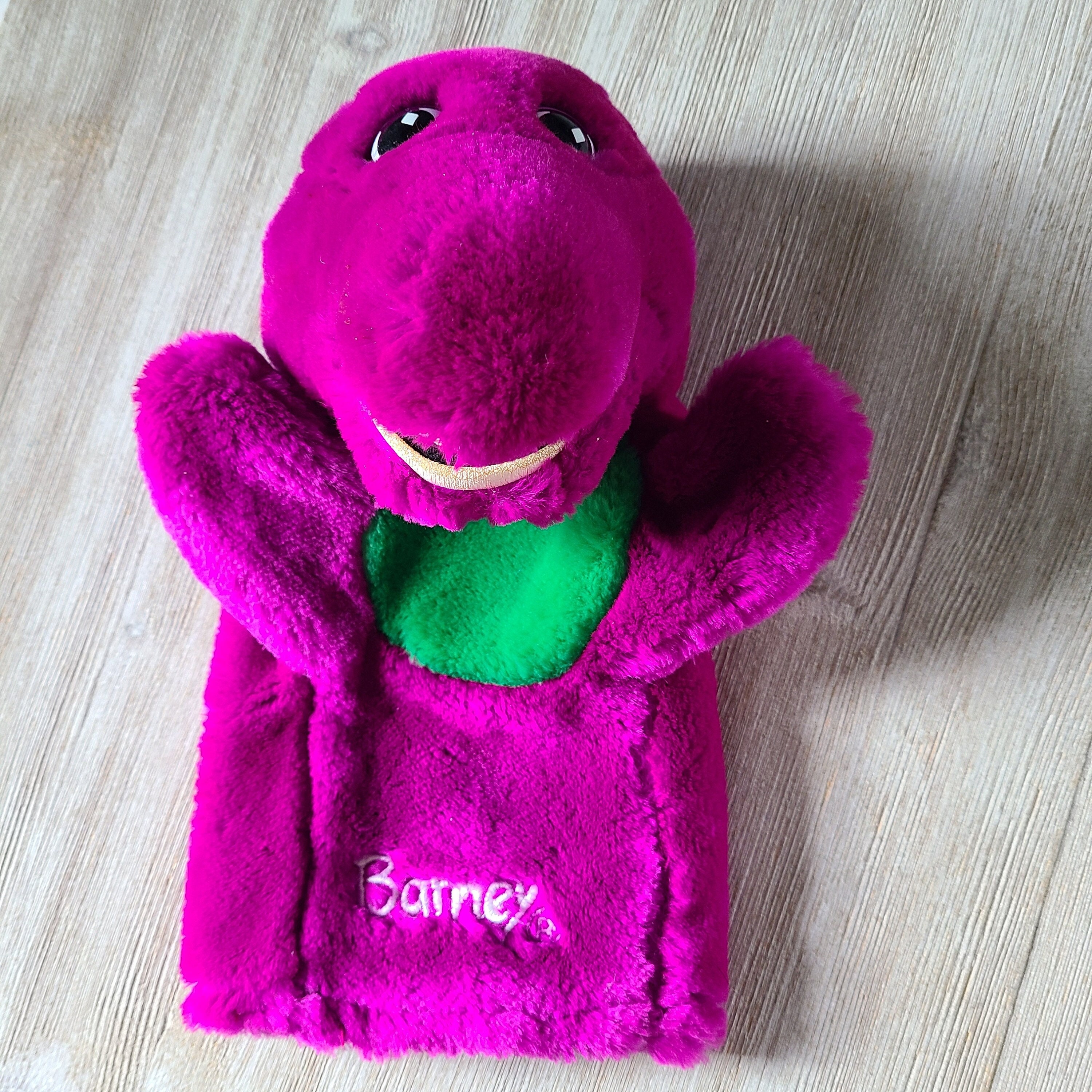 Vintage Barney Puppet 1990's Barney the Purple Dinosaur Hand Puppet ...