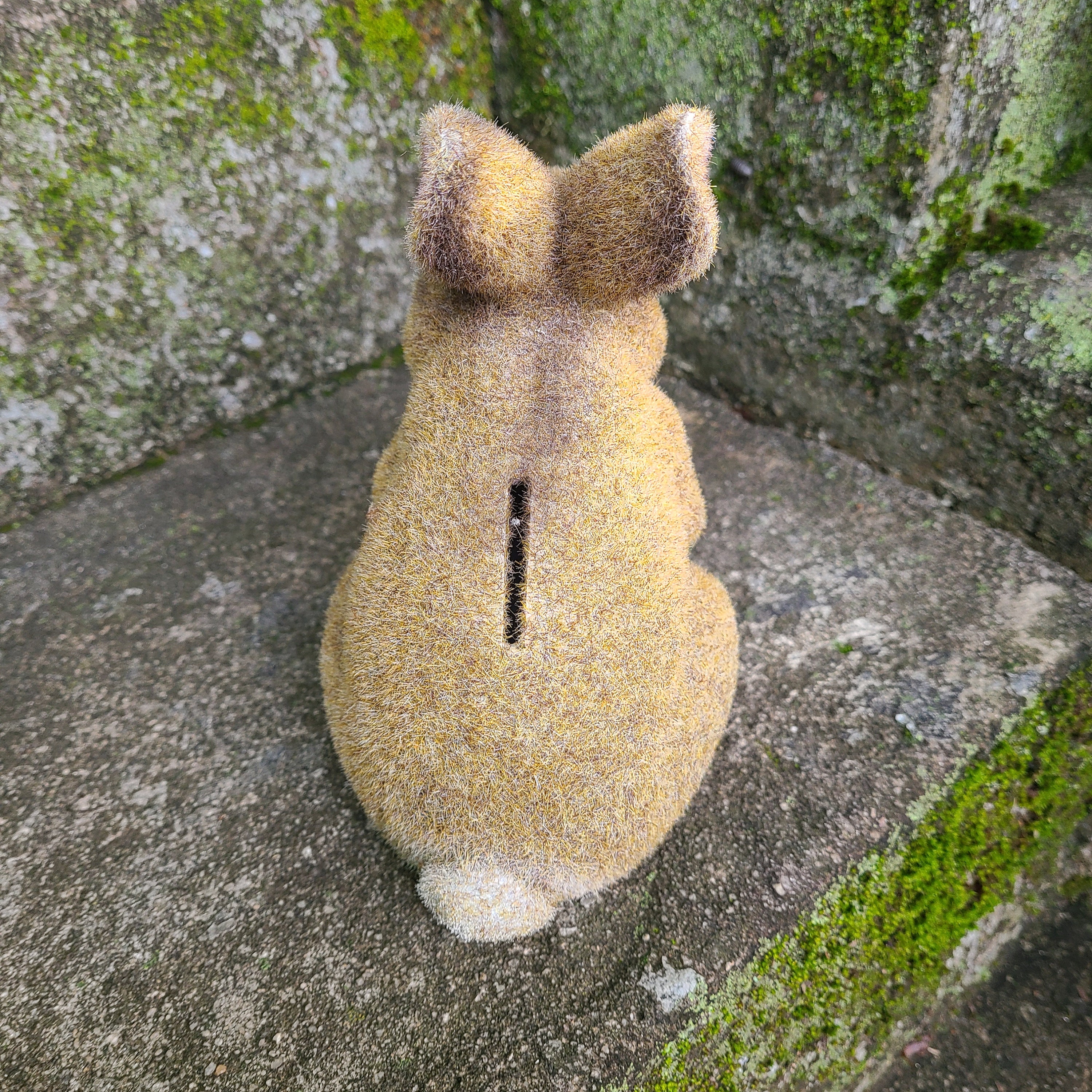 Vintage Flocked Bunny Rabbit Bank 1950's Bunny Rabbit Coin Bank Fuzzy ...