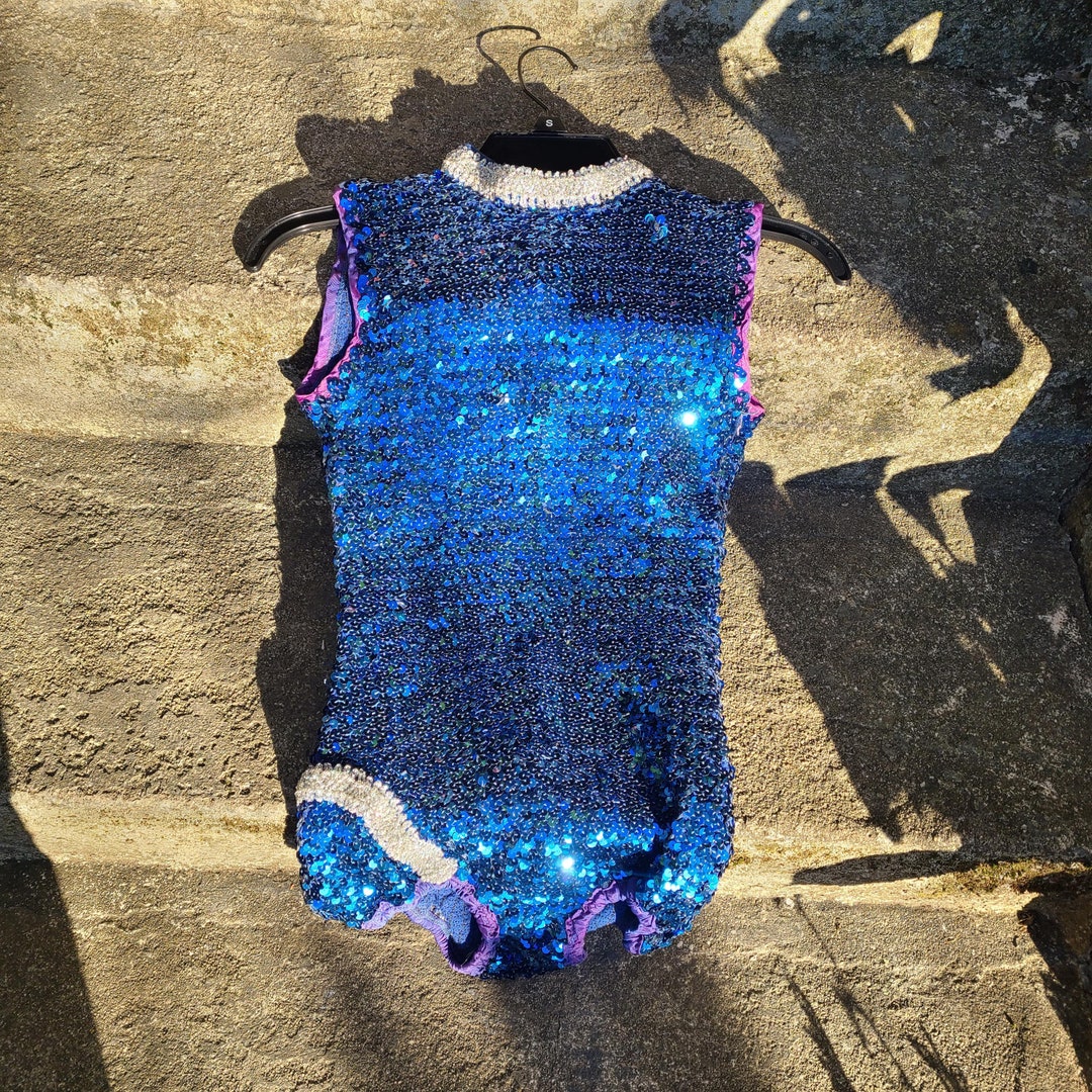 Vintage Dance Costume 1960s Algy Blue Sequin Majorette Costume 1970s ...