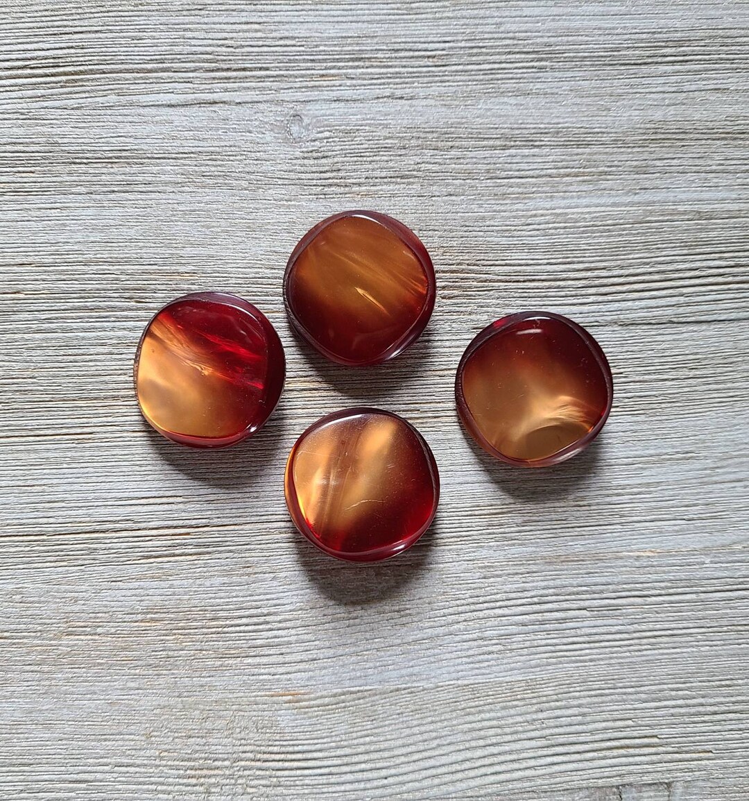Vintage Amber Lucite Buttons 1960's Buttons Large Buttons Vintage Gold ...