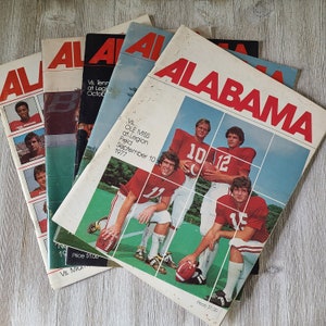 Vintage Bama Football Programs 1970s Alabama College Football Game ...
