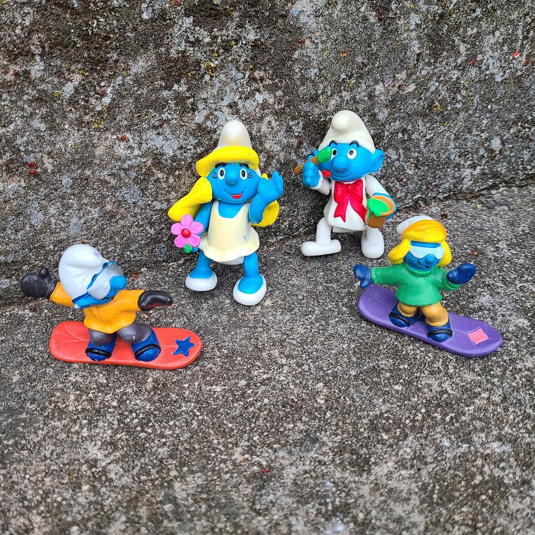 Vintage Smurf PVC Collectible Figurines 1980's Smurf Characters Plastic ...