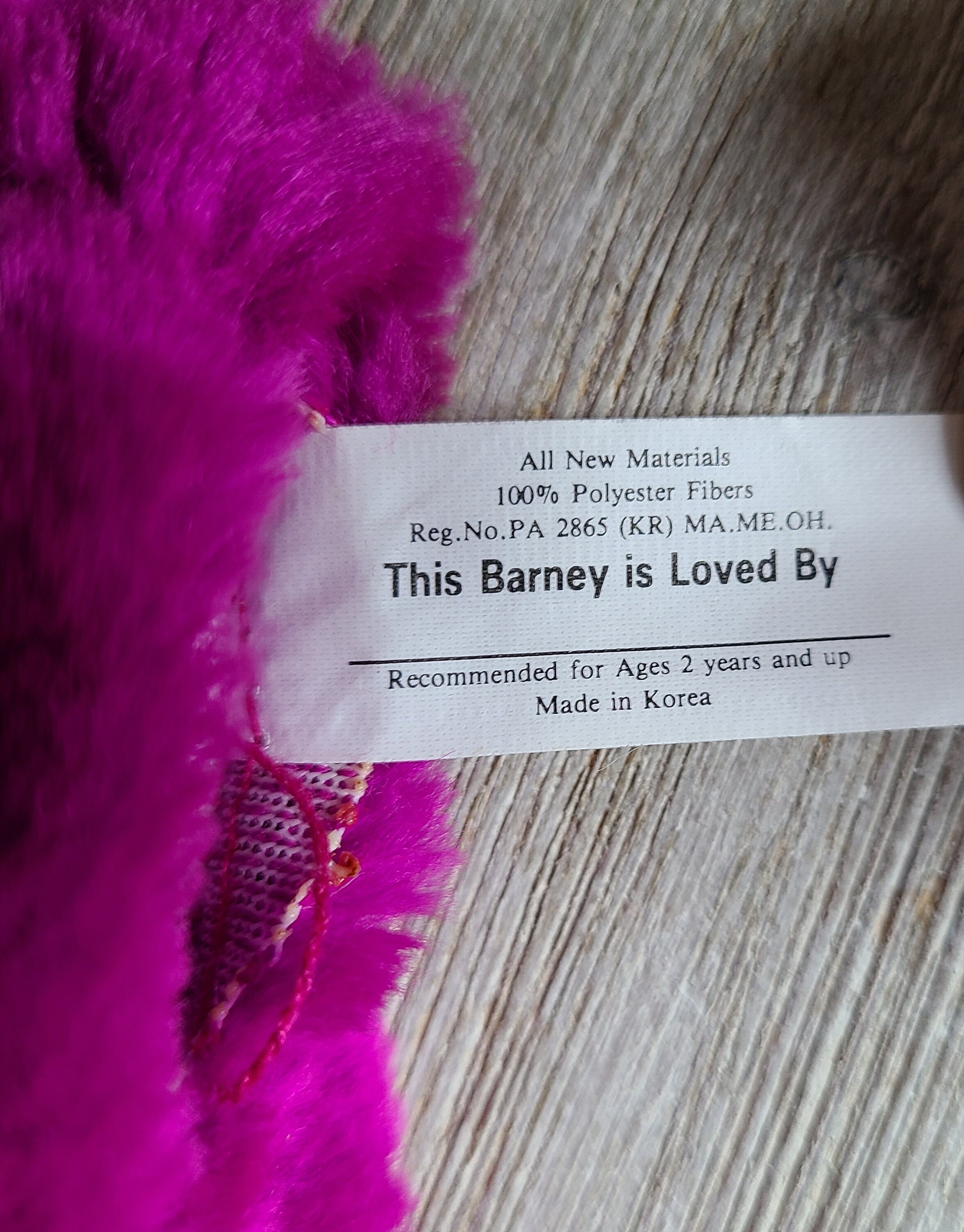 Vintage Barney Puppet 1990's Barney the Purple Dinosaur Hand Puppet ...