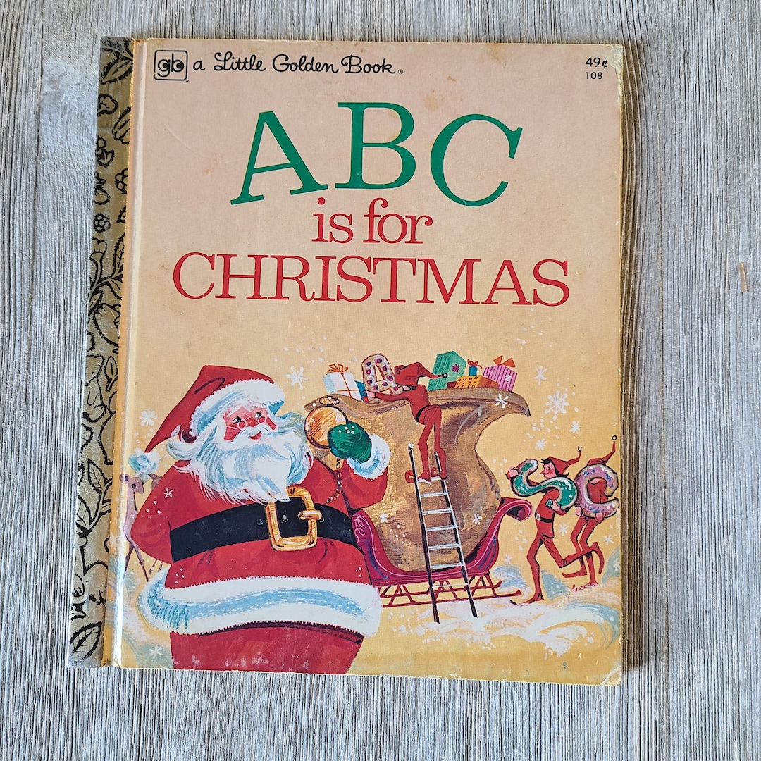 Vintage Golden Book ABC is for Christmas 1970's Little Golden Book ...